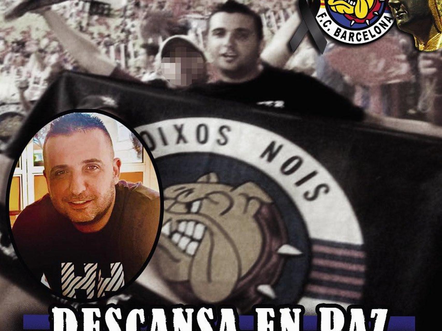 Los Boixos Nois cuelan una bandera en Montjuïc para homenajear a uno de ...